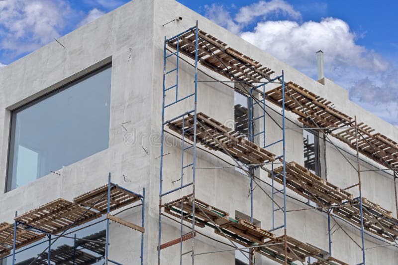 Construction of a Multi-storey Concrete Monolithic Building Stock Image ...