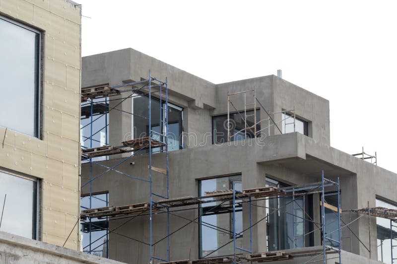 Construction of a Multi-storey Concrete Monolithic Building Stock Photo ...