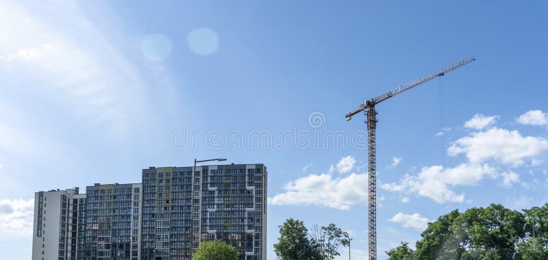Construction of a Multi-story Residential Buildings. a Lot of ...