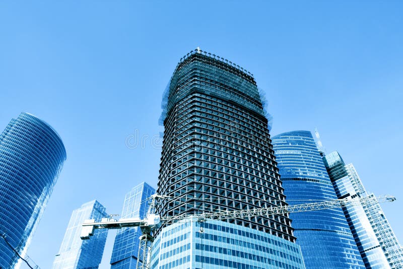 Contemporary Office Building with Stone Facade Stock Photo - Image of ...