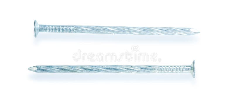 Construction Nails Isolated on White Top View Stock Photo - Image of ...