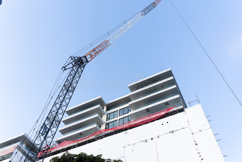 Construction Nearing Completion from Street Still Partly Plastic ...