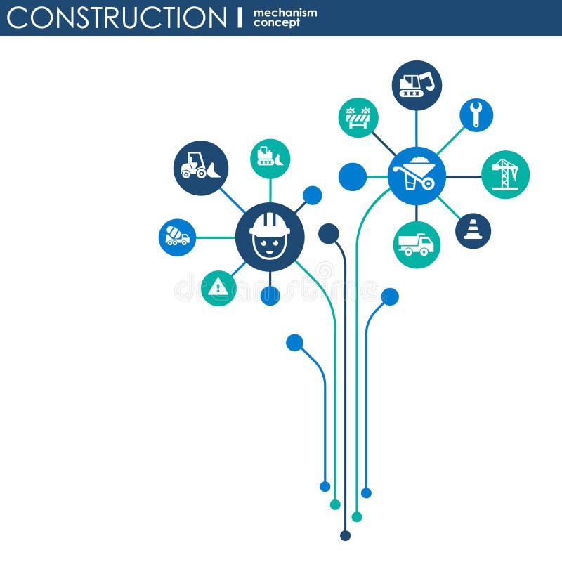 Set of 24 Construction Web Icons in Line Style. Building, Engineer ...