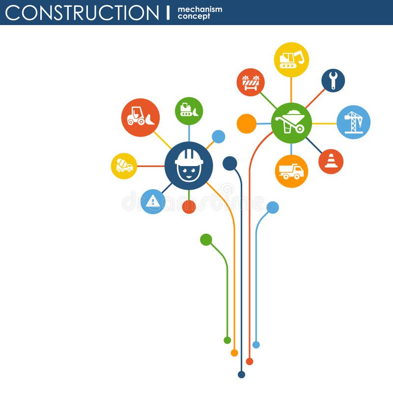 Construction Network. Hexagon Abstract Background with Lines, Polygons ...