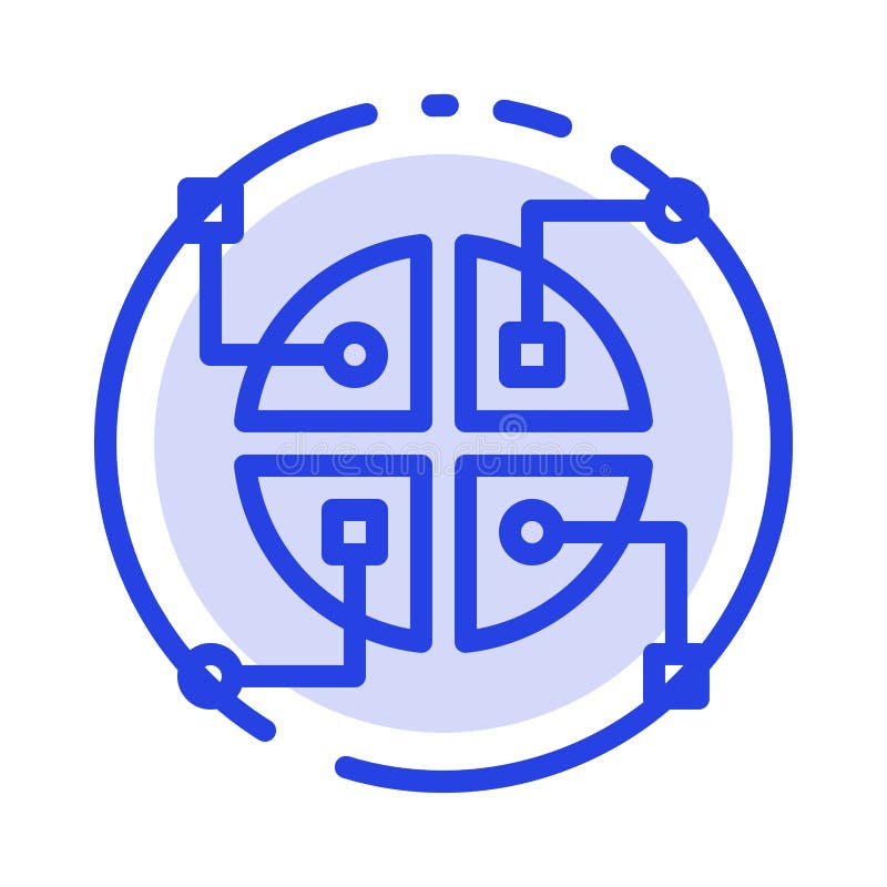 Construction, Network, Map Blue Dotted Line Line Icon Stock Vector ...