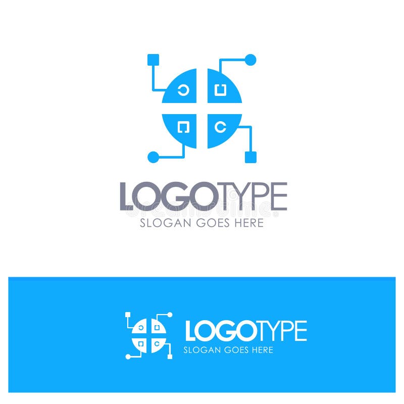 Construction, Network, Map Blue Solid Logo with Place for Tagline Stock ...
