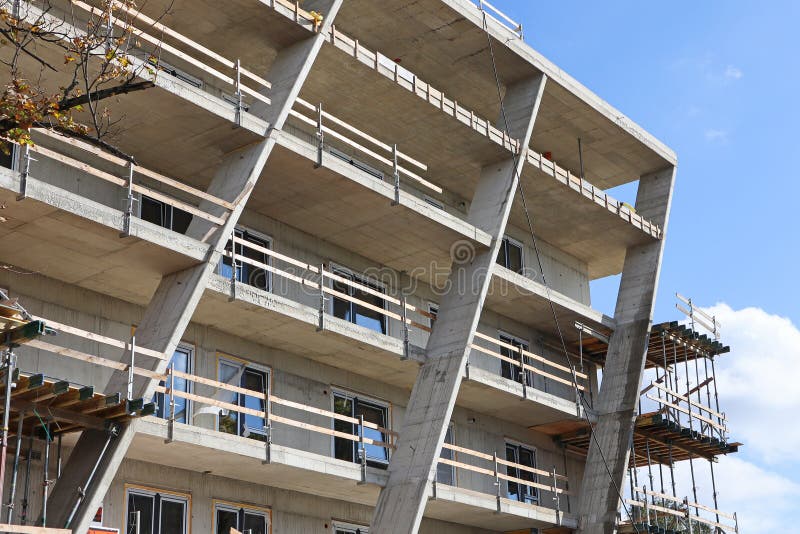 Construction of a New Apartment Building Stock Photo - Image of ...