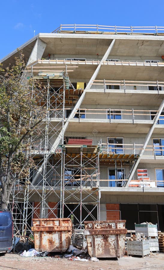 Construction of a New Apartment Building Stock Photo - Image of house ...