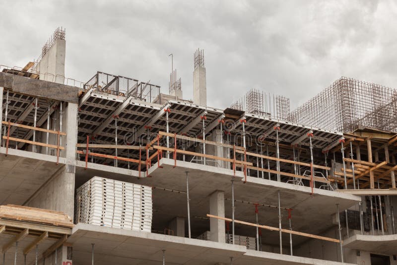 Construction Site of an Apartment Building Stock Photo - Image of ...