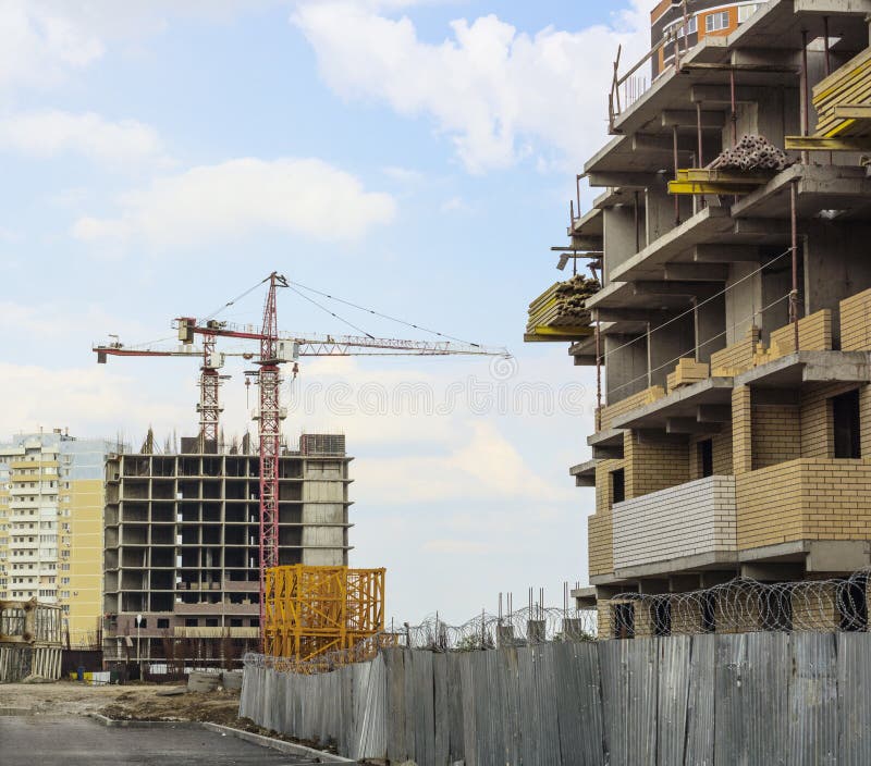 Construction of a New Apartment Building. Stock Photo - Image of ...