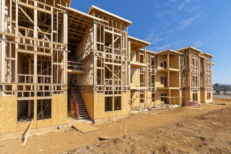 Construction on New Apartment Complex Underway Stock Photo - Image of ...