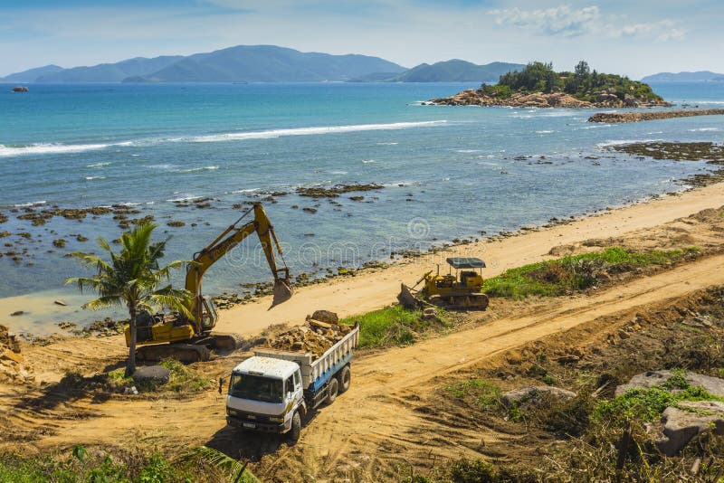 Construction of a New Beach in Vietnam Editorial Stock Image - Image of ...