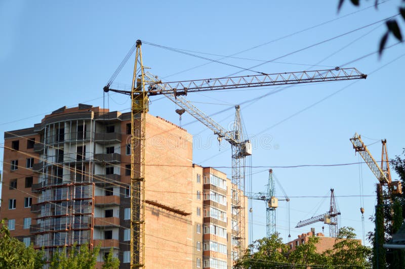 Construction Of The New Brick Building By Means Of The Elevating Stock ...