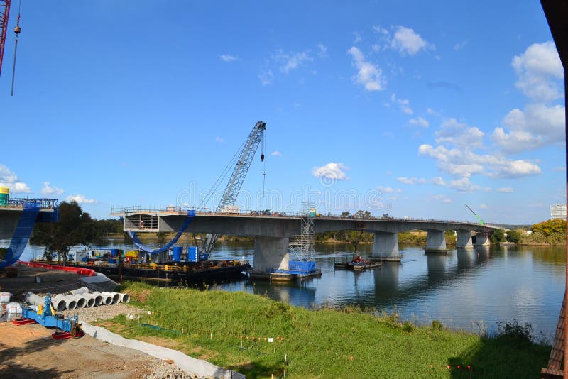 The Construction of a New Bridge Nearly Built Stock Photo - Image of ...