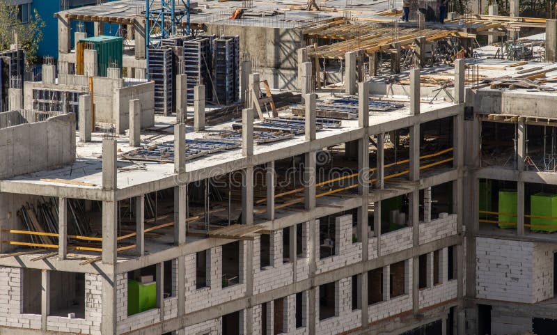 The Construction of a New Building Stock Image - Image of project ...