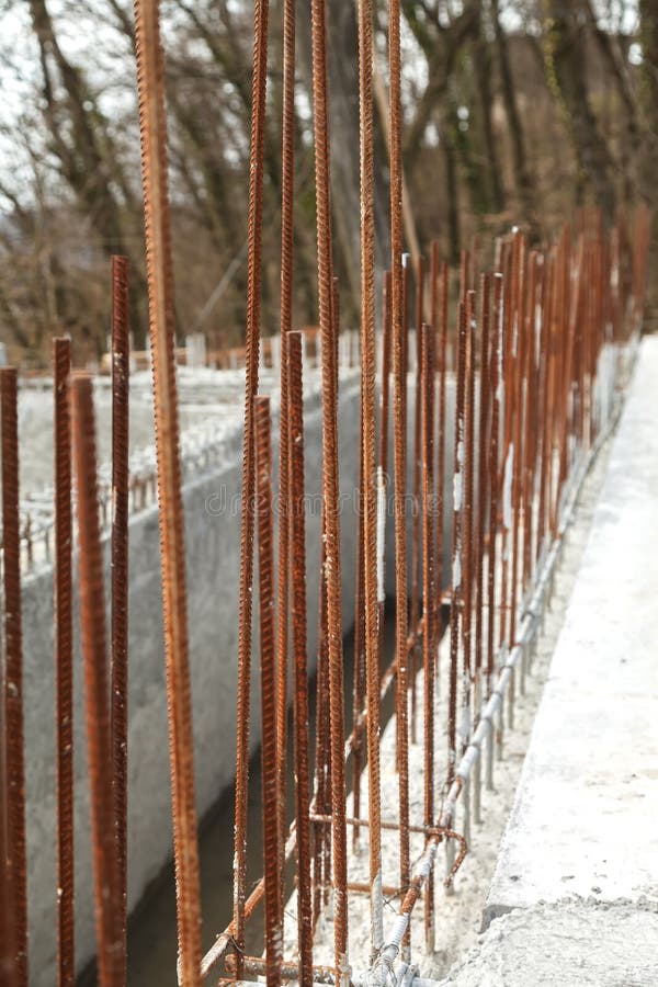 Construction of a New Building, Binding of Reinforcement Stock Photo ...