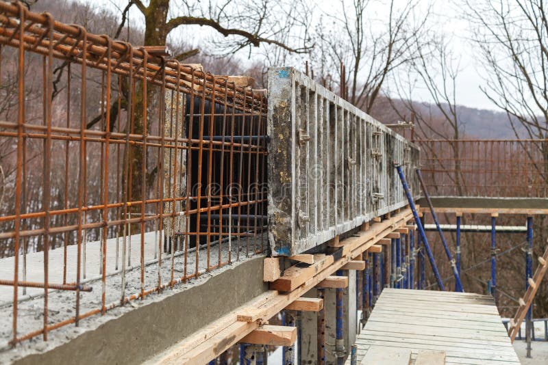 Construction of a New Building, Binding of Reinforcement Stock Image ...