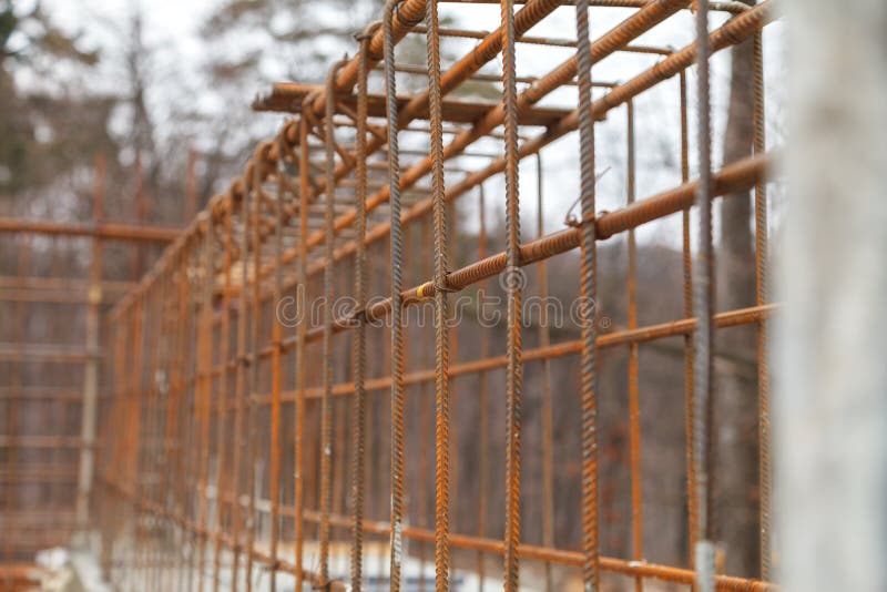 Construction of a New Building, Binding of Reinforcement Stock Photo ...