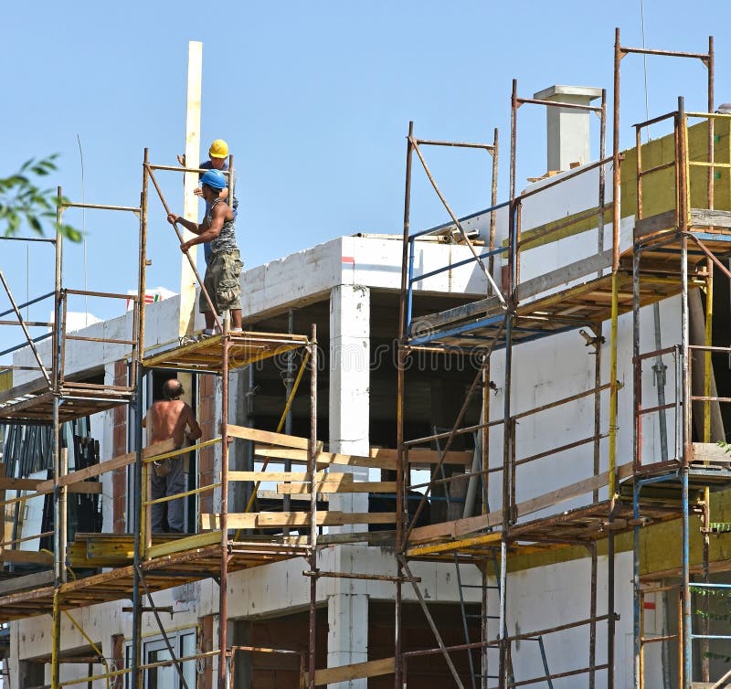 Construction of a New Building Editorial Photo - Image of green, hard ...