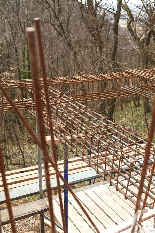 Construction of a New Building, Binding of Reinforcement Stock Photo ...