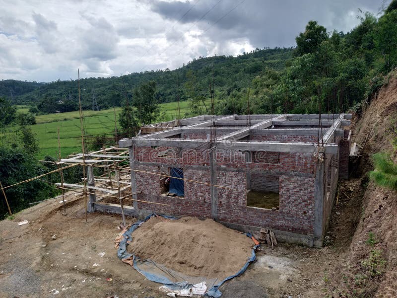 Construction of New Building in Manipur My Hometown Stock Image - Image ...