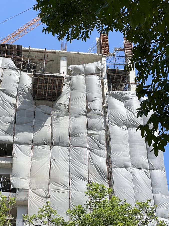 Construction of a New Building Under the Blue Sky Stock Image - Image ...
