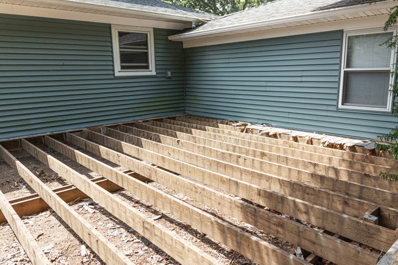 New Composite Deck on Back of House Stock Image - Image of back ...