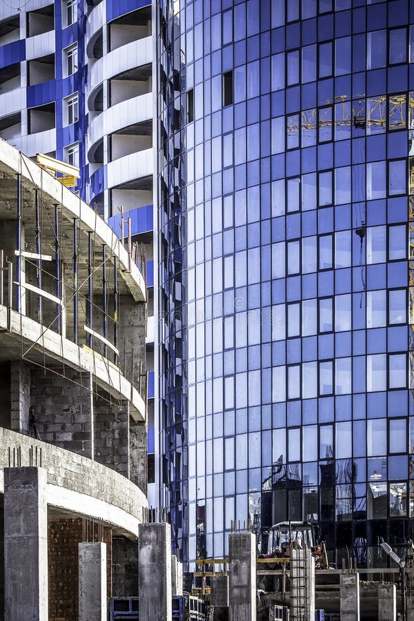 Construction New a Design and Ready Buildings from Glass. Stock Image ...