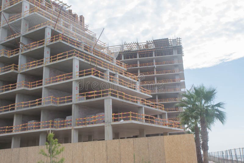 Construction of a New District. High Rise Building Under Construction ...