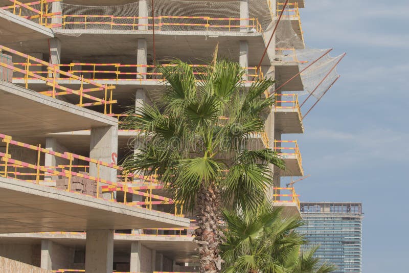 Construction of a New District. High Rise Building Under Construction ...