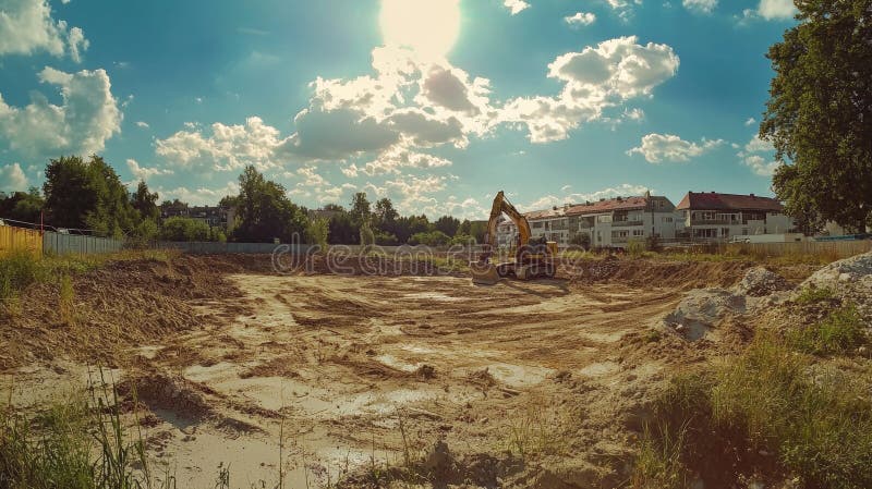During Construction of a New Expressway, a Heavy Excavator Performs ...