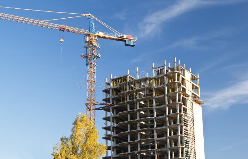 Construction New High-rise Building Stock Photo - Image of build, high ...