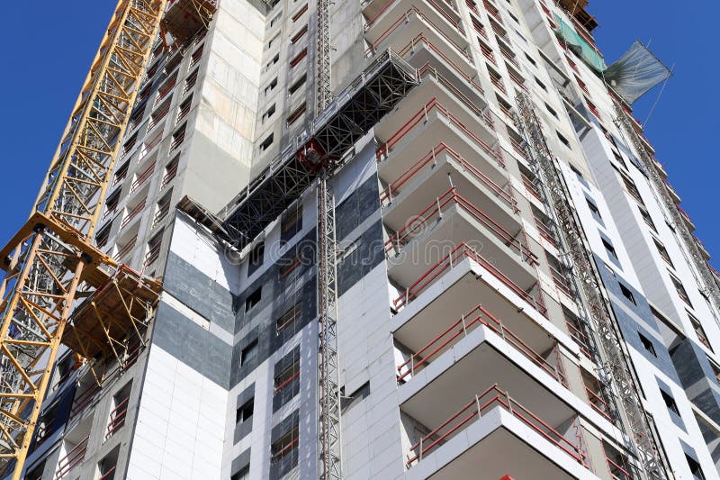 Construction of a New High-rise Building in Tel Aviv. Stock Photo ...