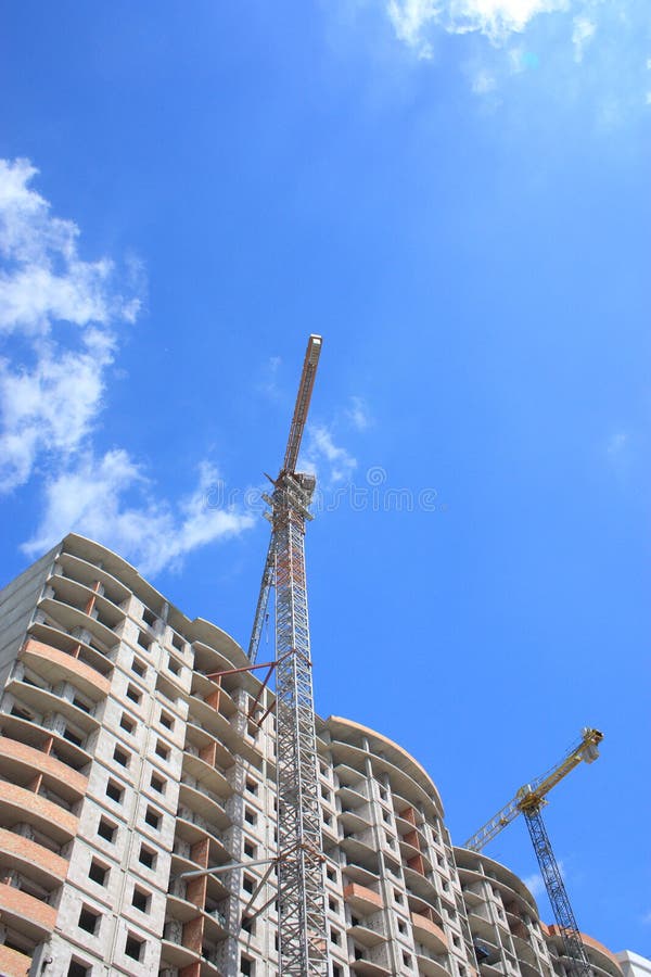 Construction of a New High-rise Building Stock Image - Image of modern ...