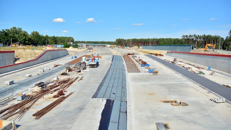 View of the New Highway Under Construction. Stock Image - Image of ...