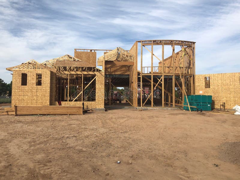 Construction of New Home in a Development. Editorial Photo - Image of ...