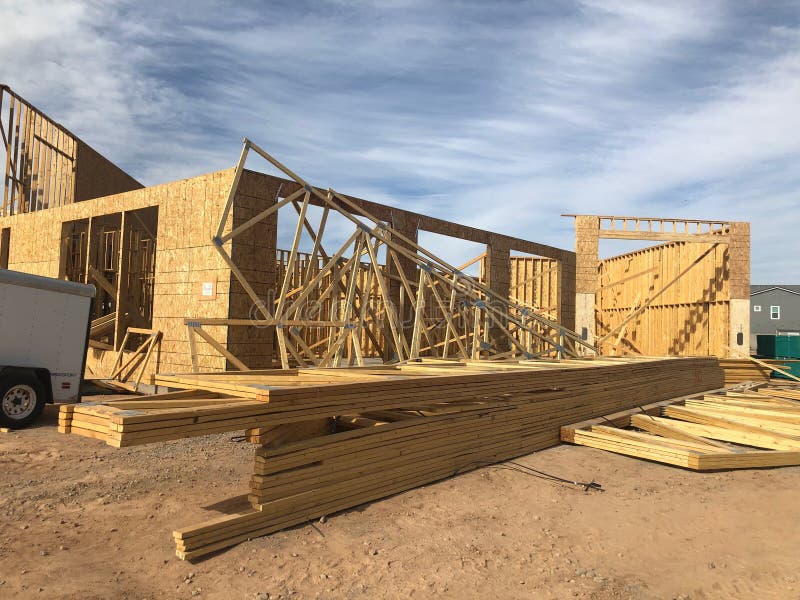 Construction of New Home in a Development. Editorial Photography ...