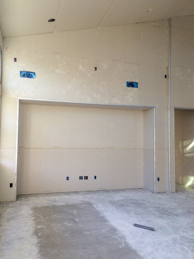 Construction of New Home Interior Drywall Installation and Finish ...