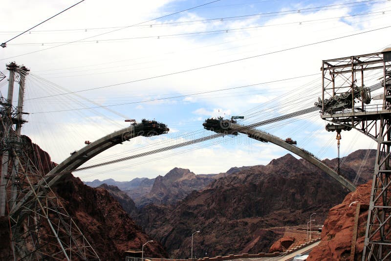 Construction of New Hoover Dam Bridge Bypass Stock Photo - Image of ...