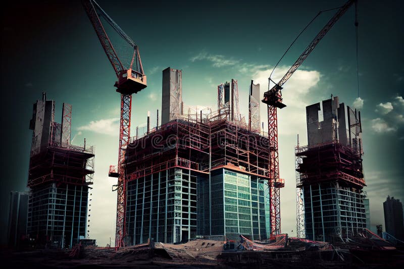 Construction of a New House. AI Generated Stock Illustration ...