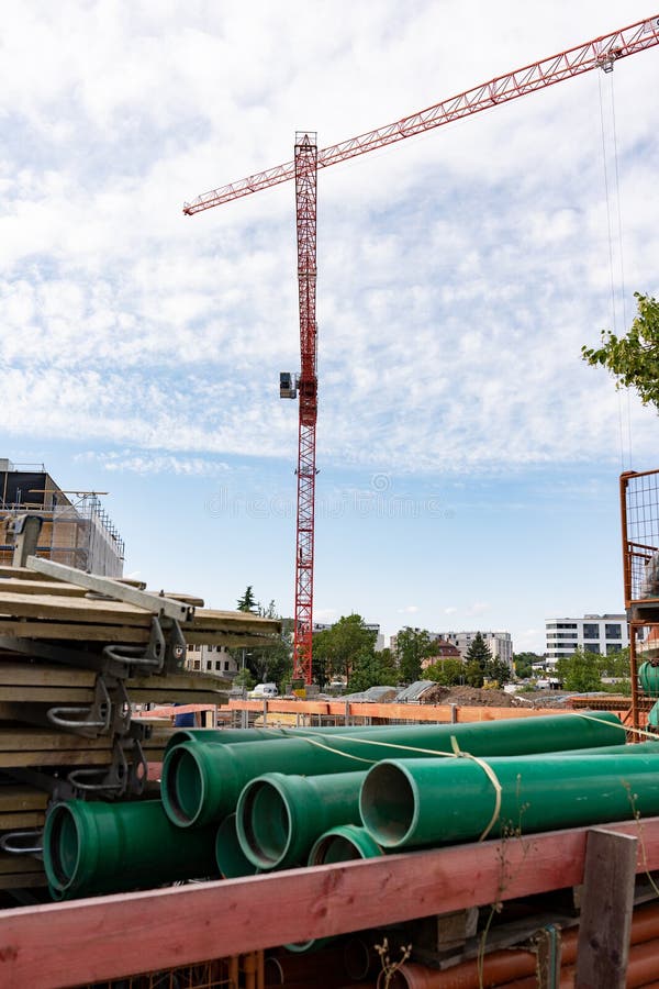 Construction of a New House. Building Materials Stock Photo - Image of ...