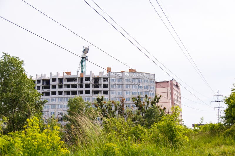 Construction of New House or Building. Stock Photo - Image of ...