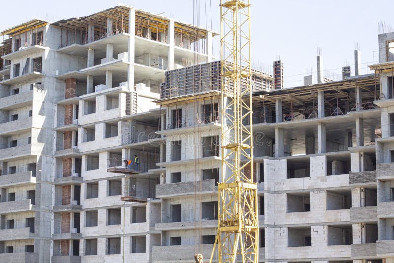 Construction. New House Close-up.construction Cranes at the ...