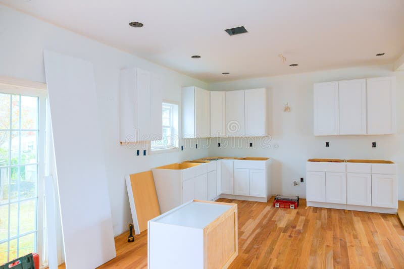 During Construction of a New House, Custom Kitchen Cabinets are ...