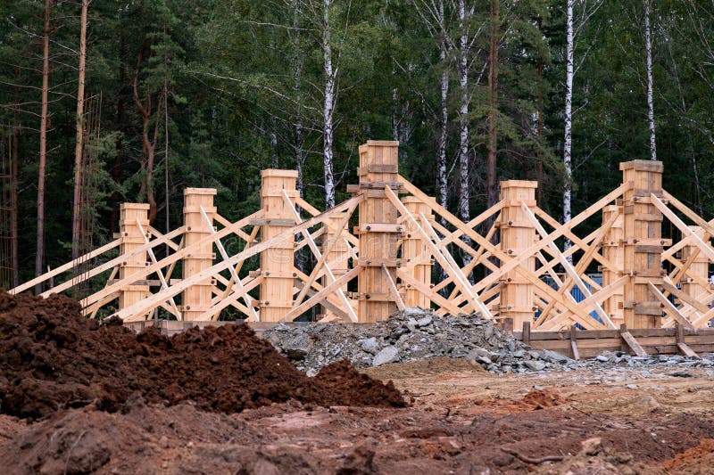 Construction of a New House in the Forest Stock Photo - Image of ...