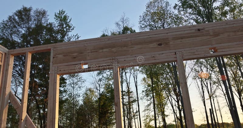In Construction of a New House, Unfinished Interior Timber Support ...