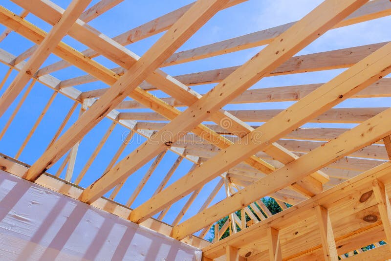 During Construction of a New House, Wooden Frame Beams are Used As ...