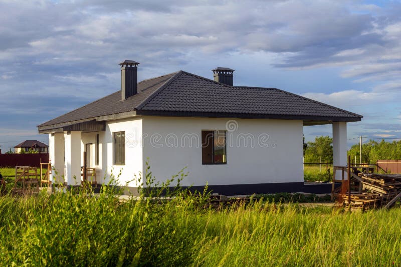 Construction of a New Individual House on a Private Plot in the Suburbs ...