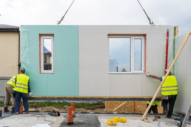 Construction of New and Modern Modular House Stock Photo - Image of ...
