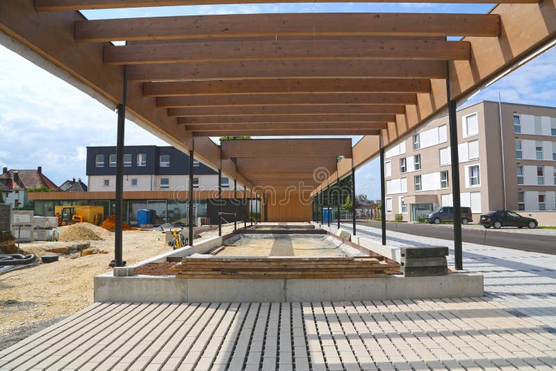 Construction of a Community Building in the Village in Germany. Stock ...